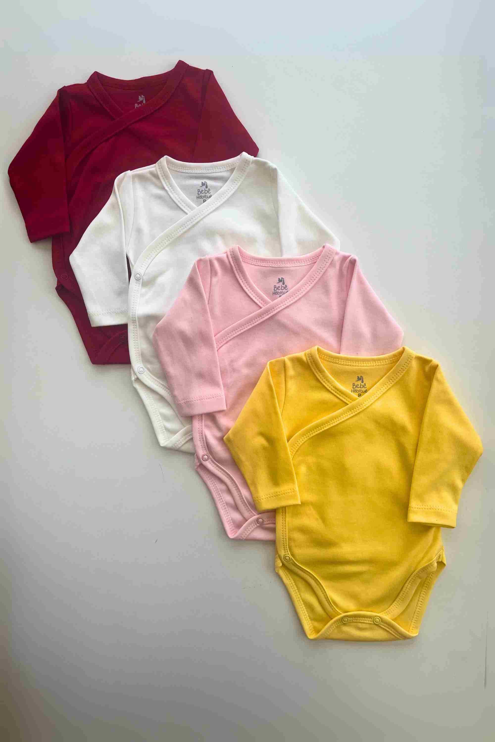 KIT BODY KIMONO MANGA LONGA FEMININO - 4 PEÇAS